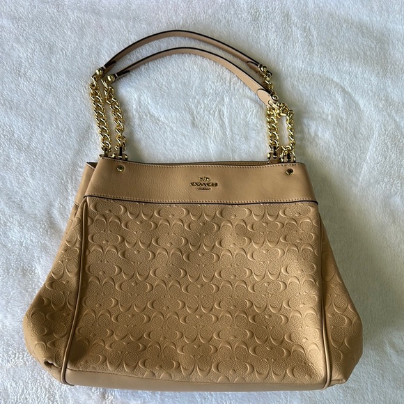 Coach | Bags | Coach Tan Leather Shoulder Bag | Poshmark